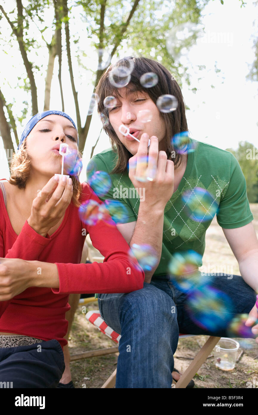 Blowing bubble rings hi-res stock photography and images - Alamy