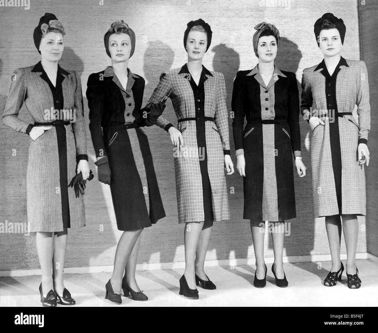 Models wearing dresses, women's clothing, 15th May 1942 Stock Photo - Alamy