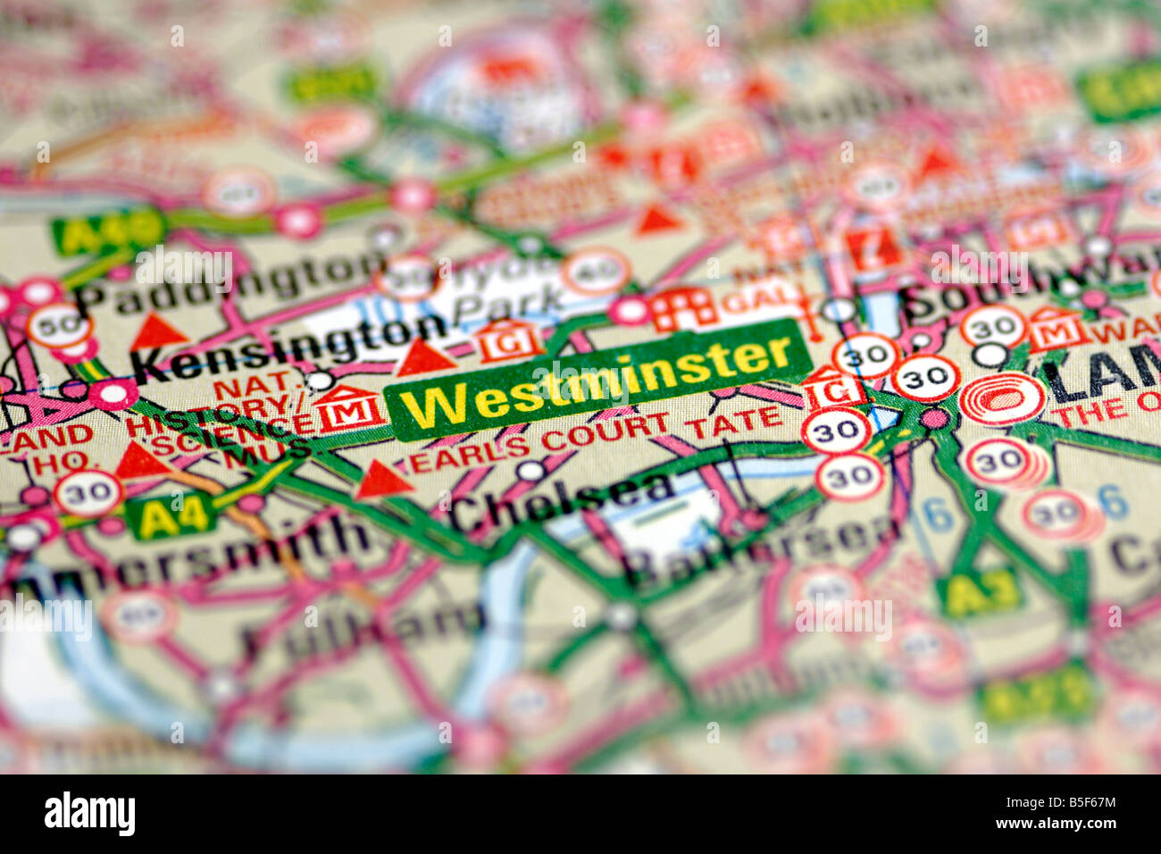 Map of westminster on uk map hi-res stock photography and images - Alamy