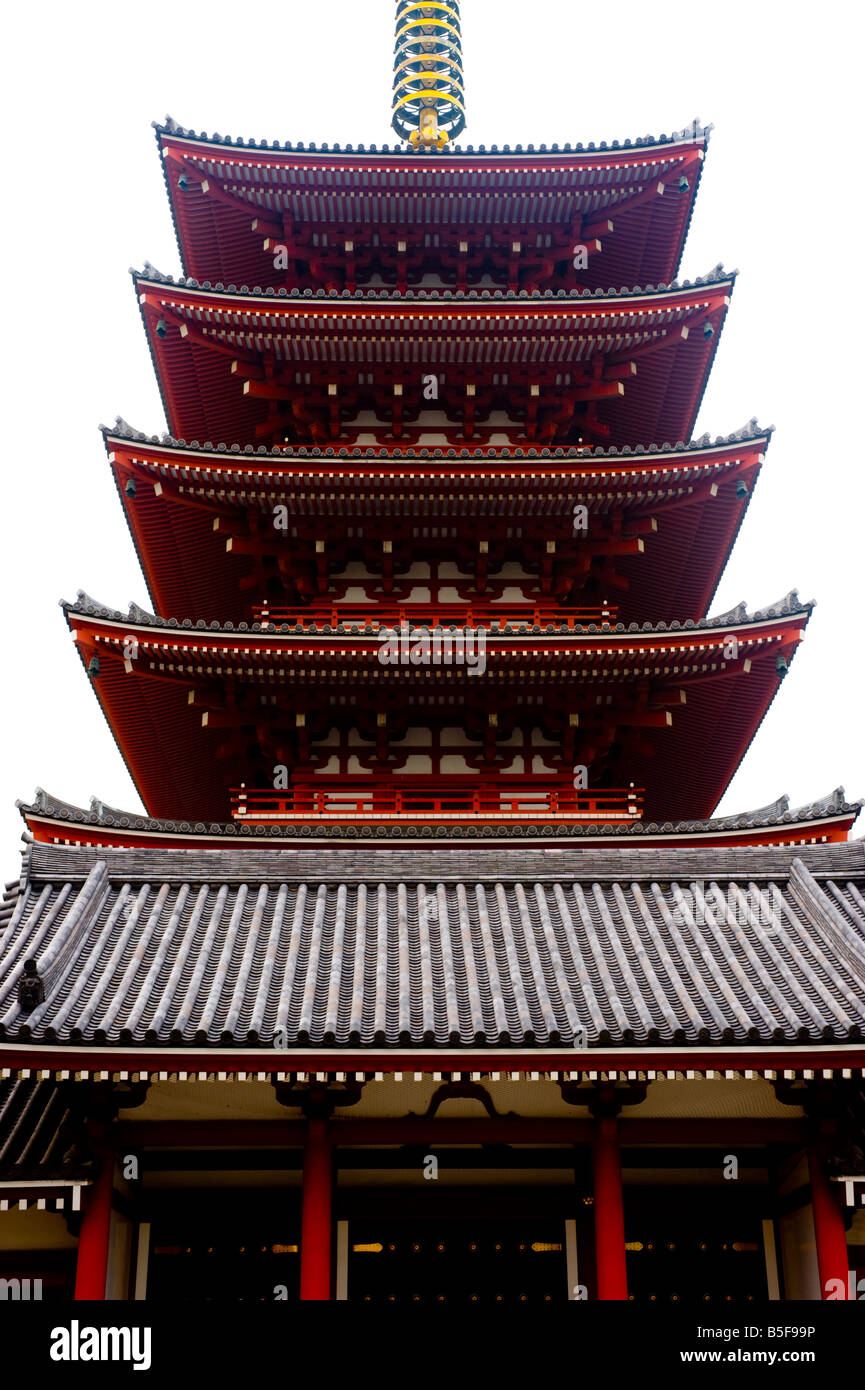 The five story pagoda the Sensoji Temple in Asakusa, Tokyo, Japan Stock Photo - Alamy