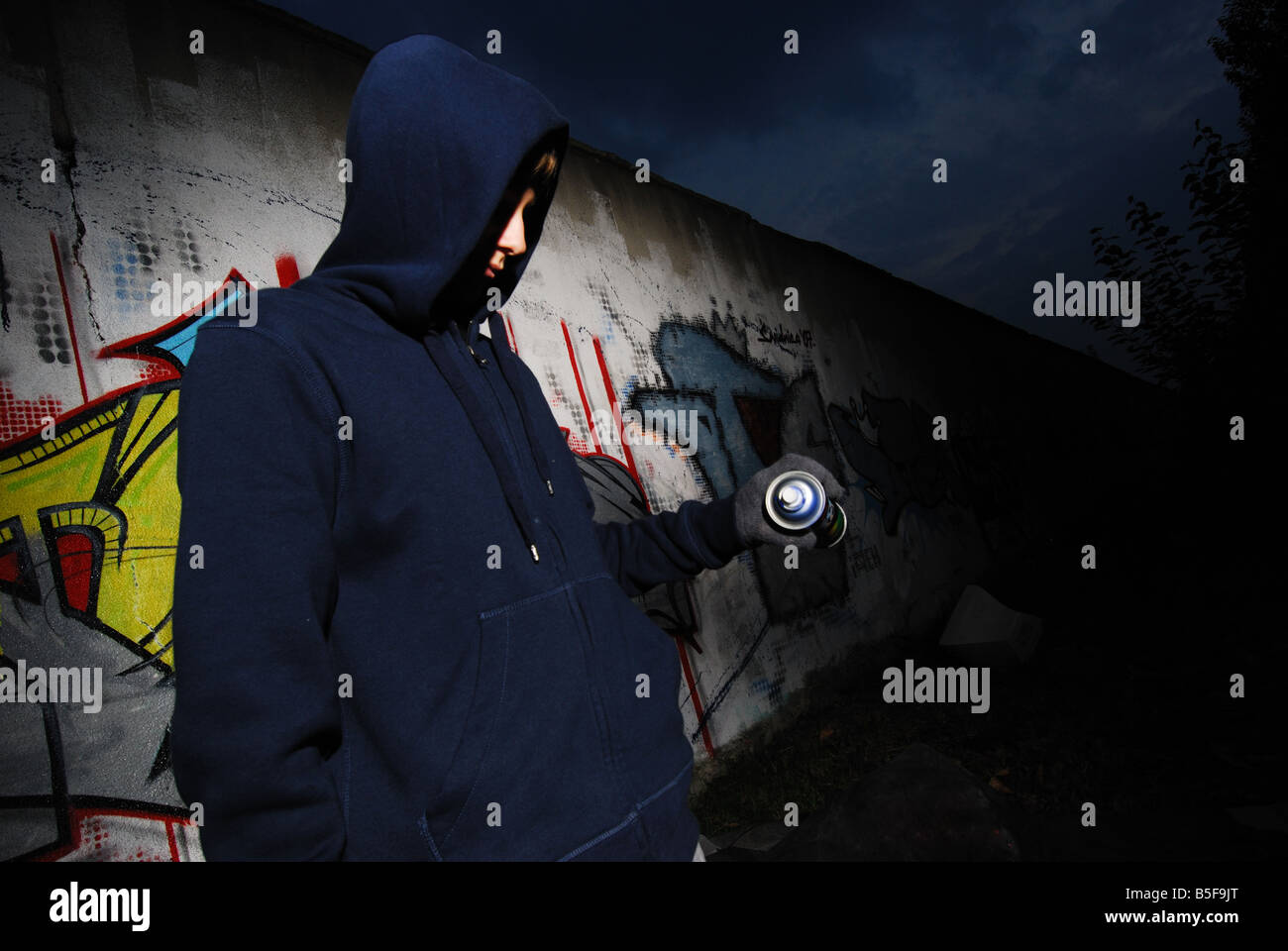 Teenage boy painting graffiti,depressed youth, mental disorders Stock ...