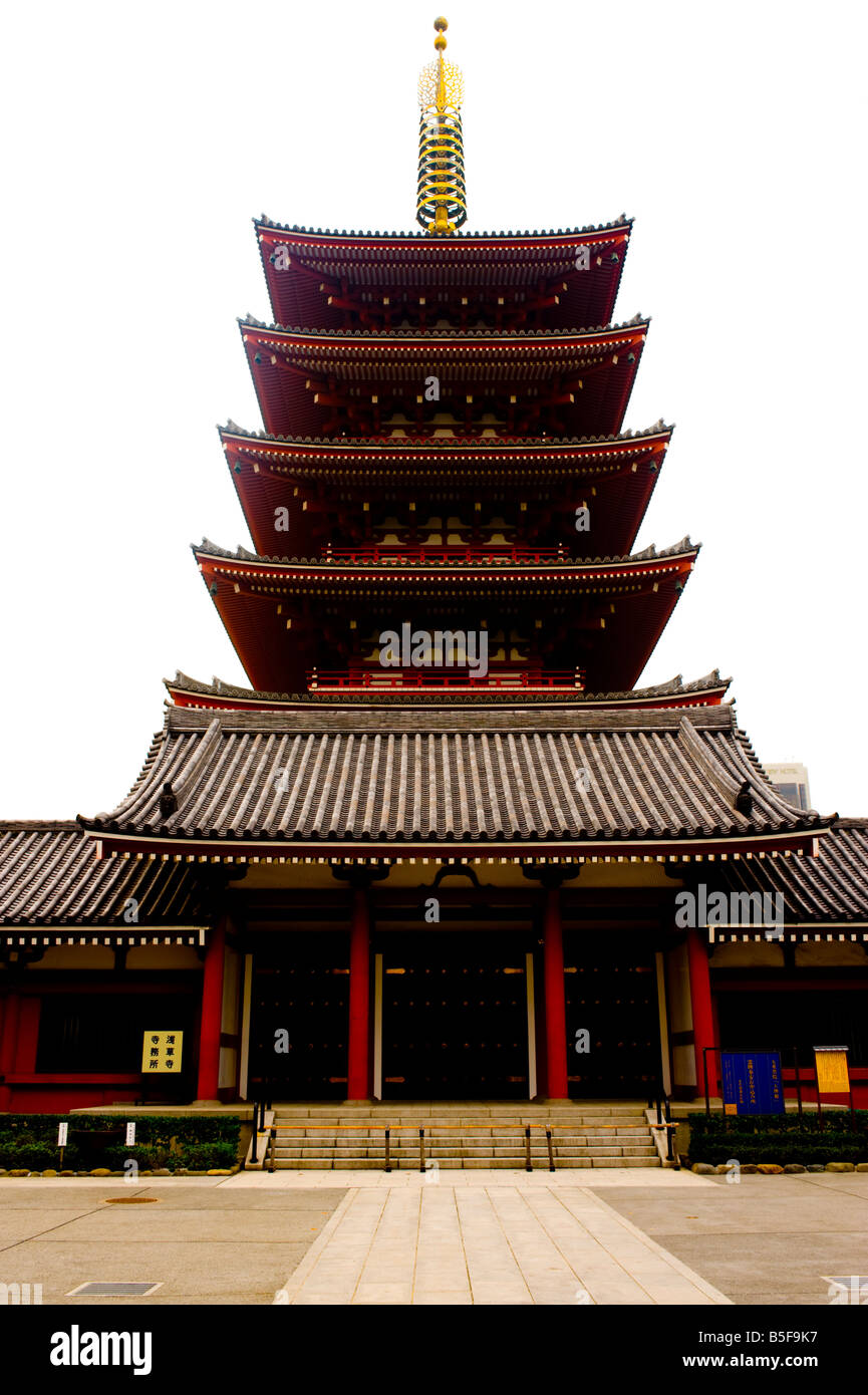 The five story pagoda the Sensoji Temple in Asakusa, Tokyo, Japan Stock ...