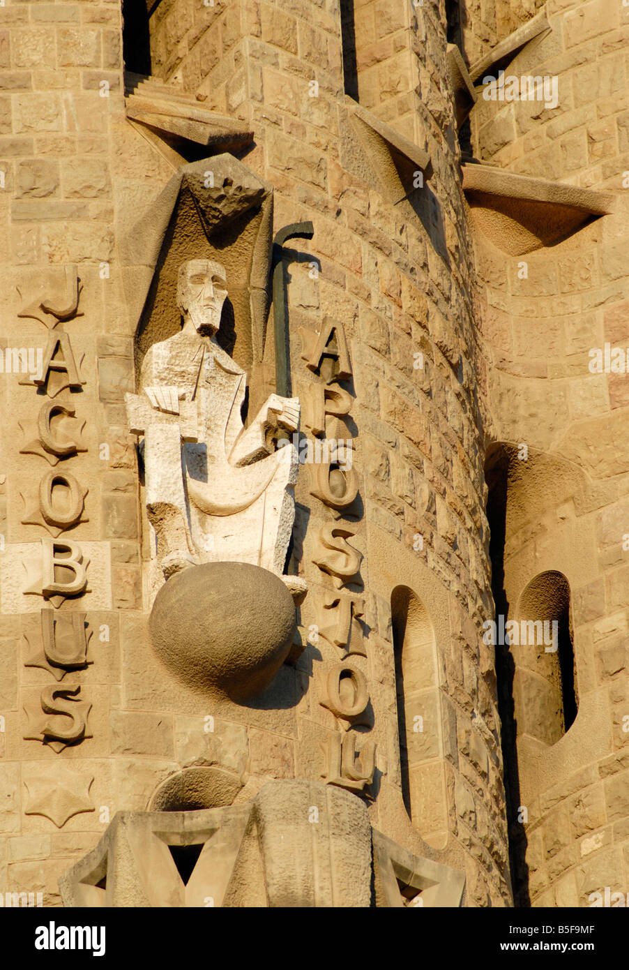 Sculpture of Apostle Jacob at Passion Facade of Sagrada Familia ...