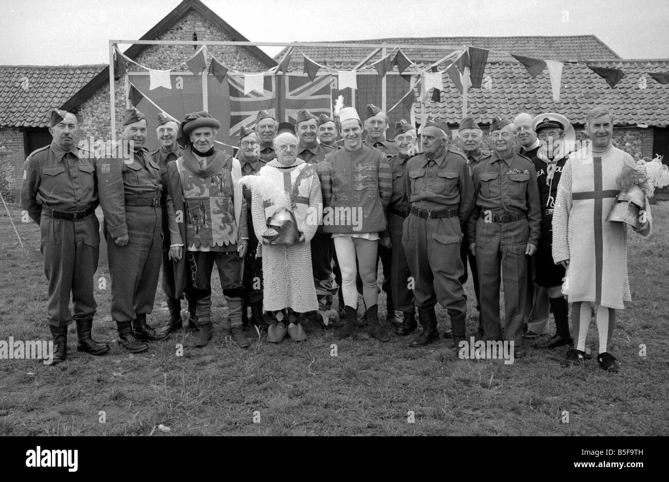Arthur Lowe dressed up as St George during filming for the episode ...
