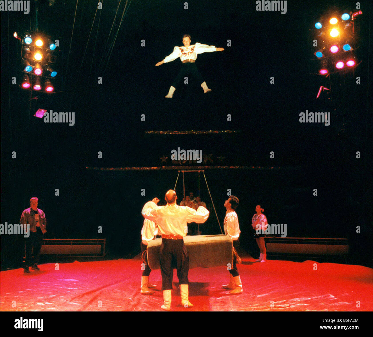Circus performers practicing before the crowds come in Stock Photo - Alamy