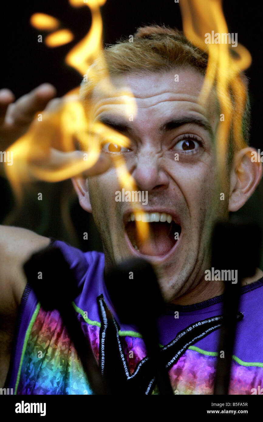 Jacob McGrath who forms half of Dream State Circus practice their arts ...