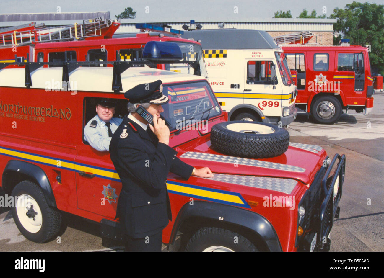 A range of fire engines and vehicles ready for the next emergency call ...
