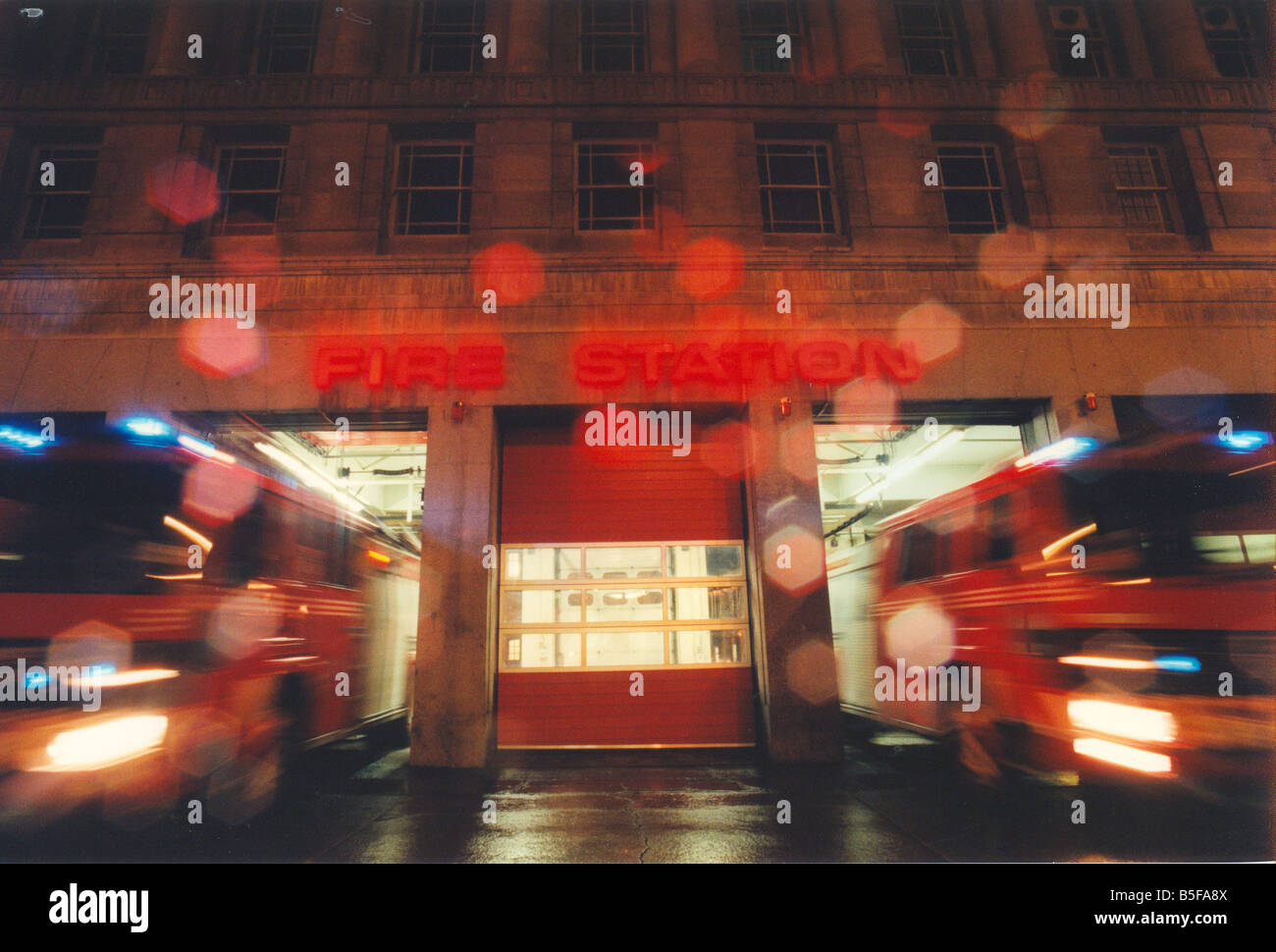 Fire engines rush out of Pilgrim Street fire station in Newcastle on an ...