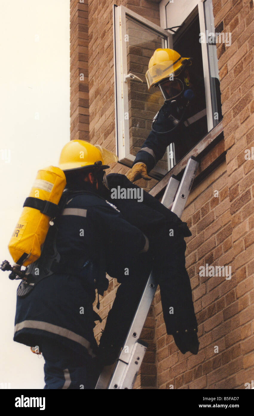 Firefighters practice rescue routines in a training exercise at Hexham ...