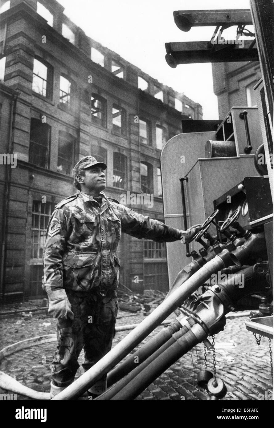 Army personnel take over the duties of the firefighter during the ...