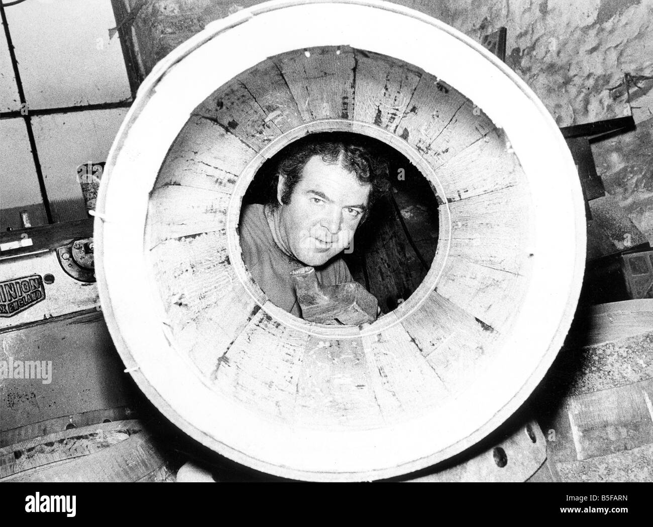 Clive Hollis who is the cooper at Theakstone Brewery at Masham Stock ...