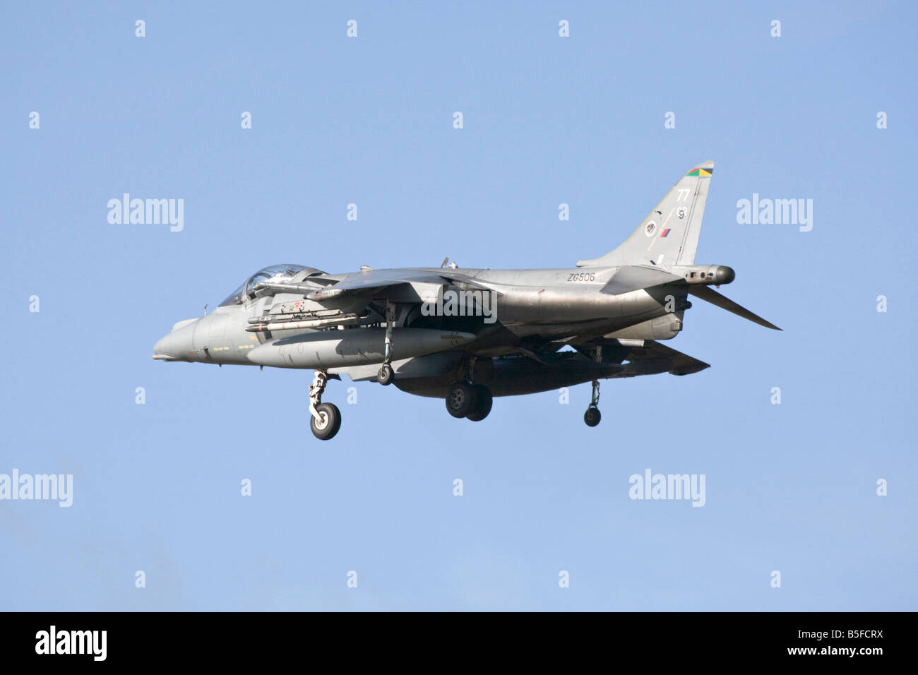 A Bae systems Harrier jump jet on final approach Stock Photo - Alamy