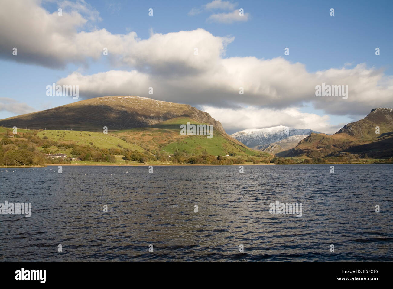 Nantlle Gwynedd North Wales UK November looking across Llyn Nantlle ...