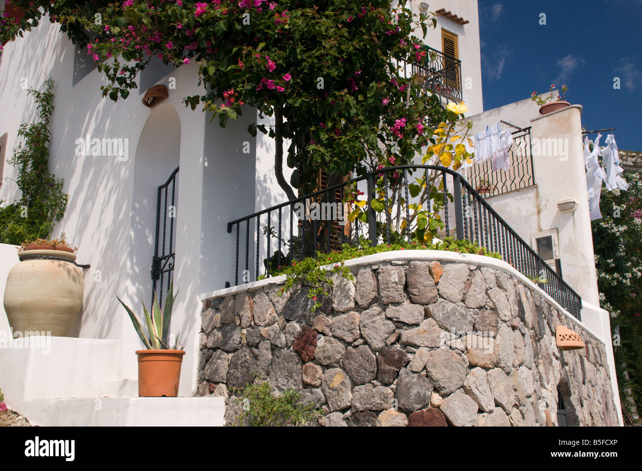 Traditional house with terrace Stock Photo - Alamy