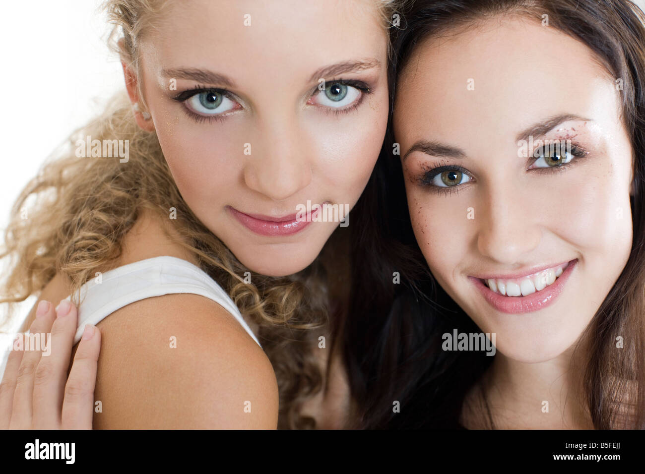 portrait of two girls Stock Photo - Alamy
