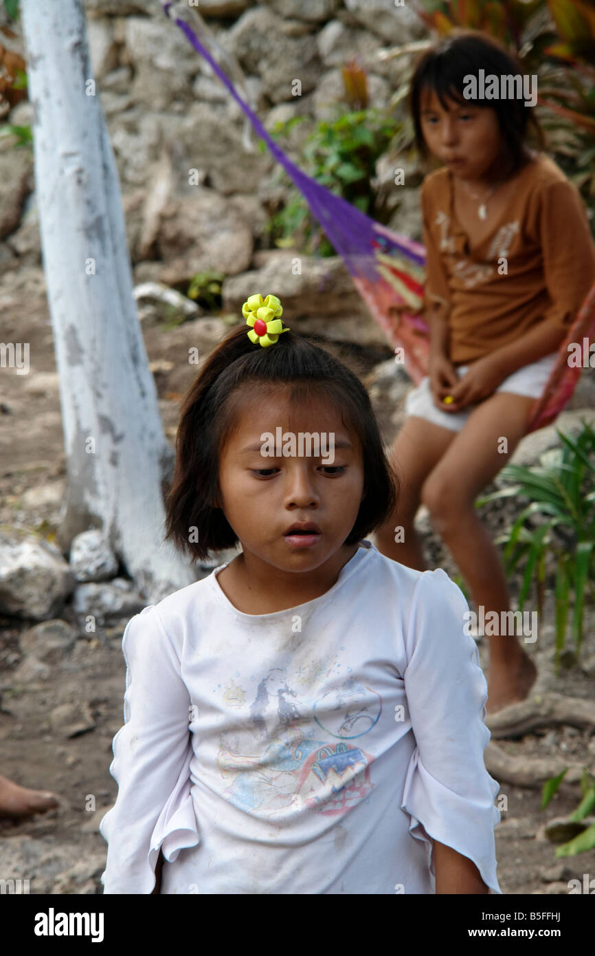 Two young Mayan girls Stock Photo - Alamy