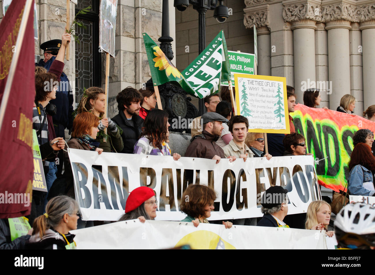 Environmental protesters at Save the Forests Rally Victoria British ...