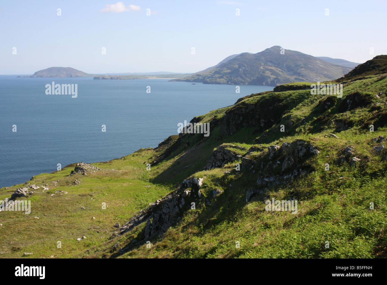 looking out over Lough Swilly from the Knockalla Mountain in County ...