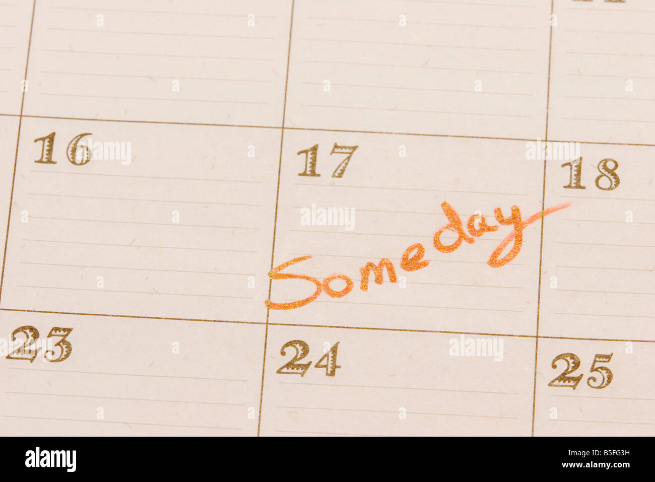 Someday marked on a calendar Stock Photo - Alamy