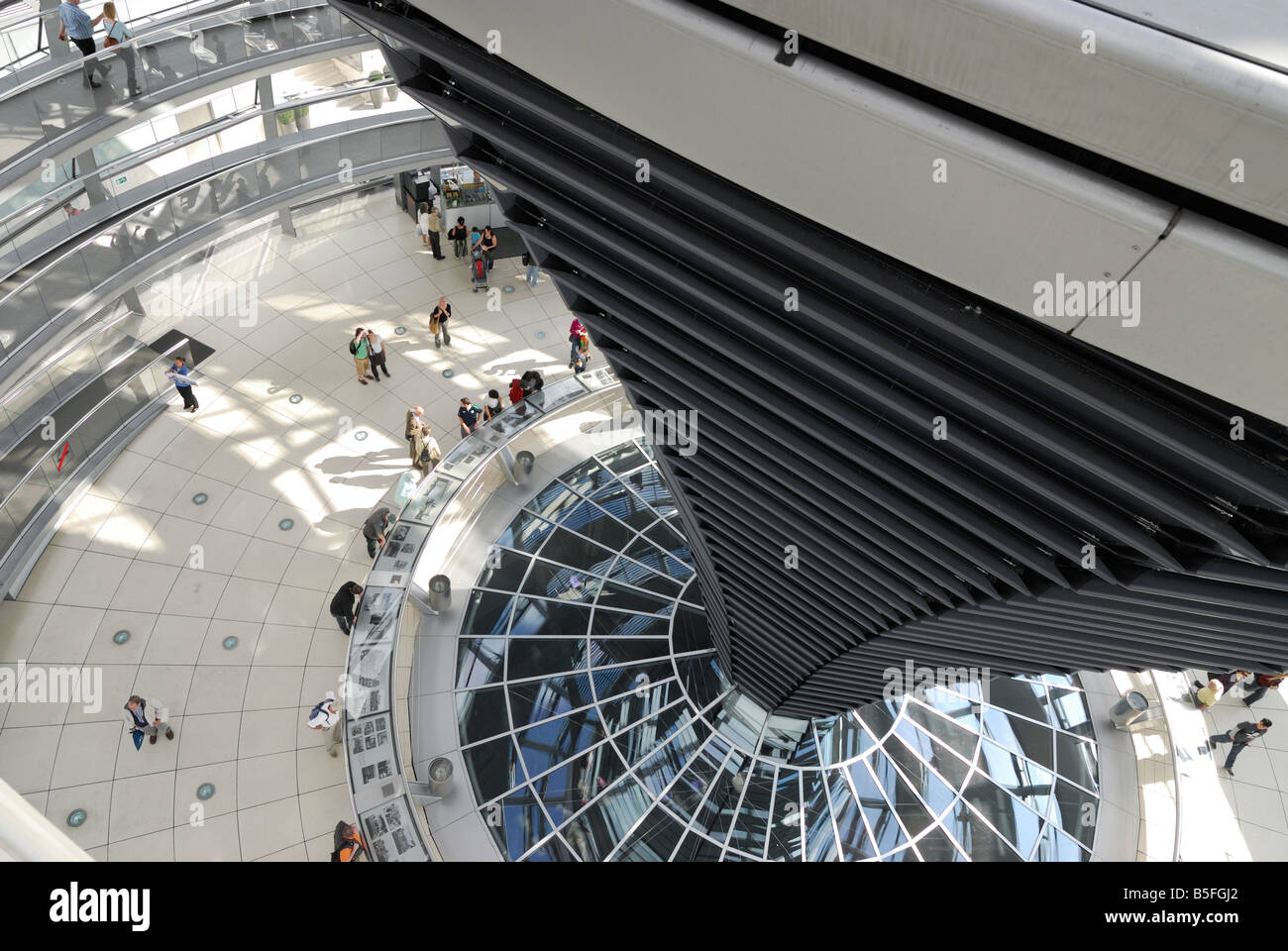Inside of the glass dome of Reichstag building Berlin Germany Stock ...