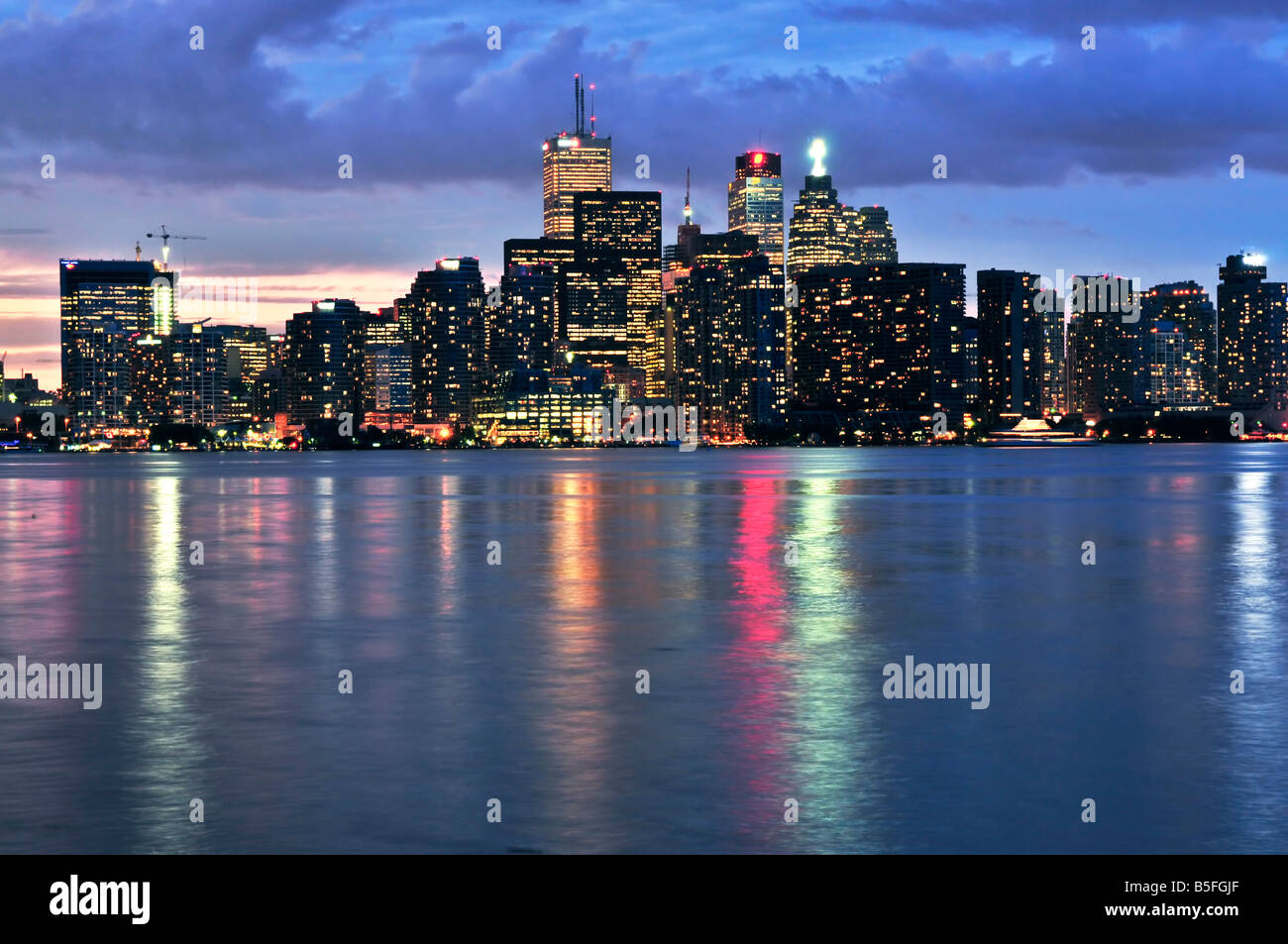 Scenic view at Toronto city waterfront skyline at night Stock Photo - Alamy