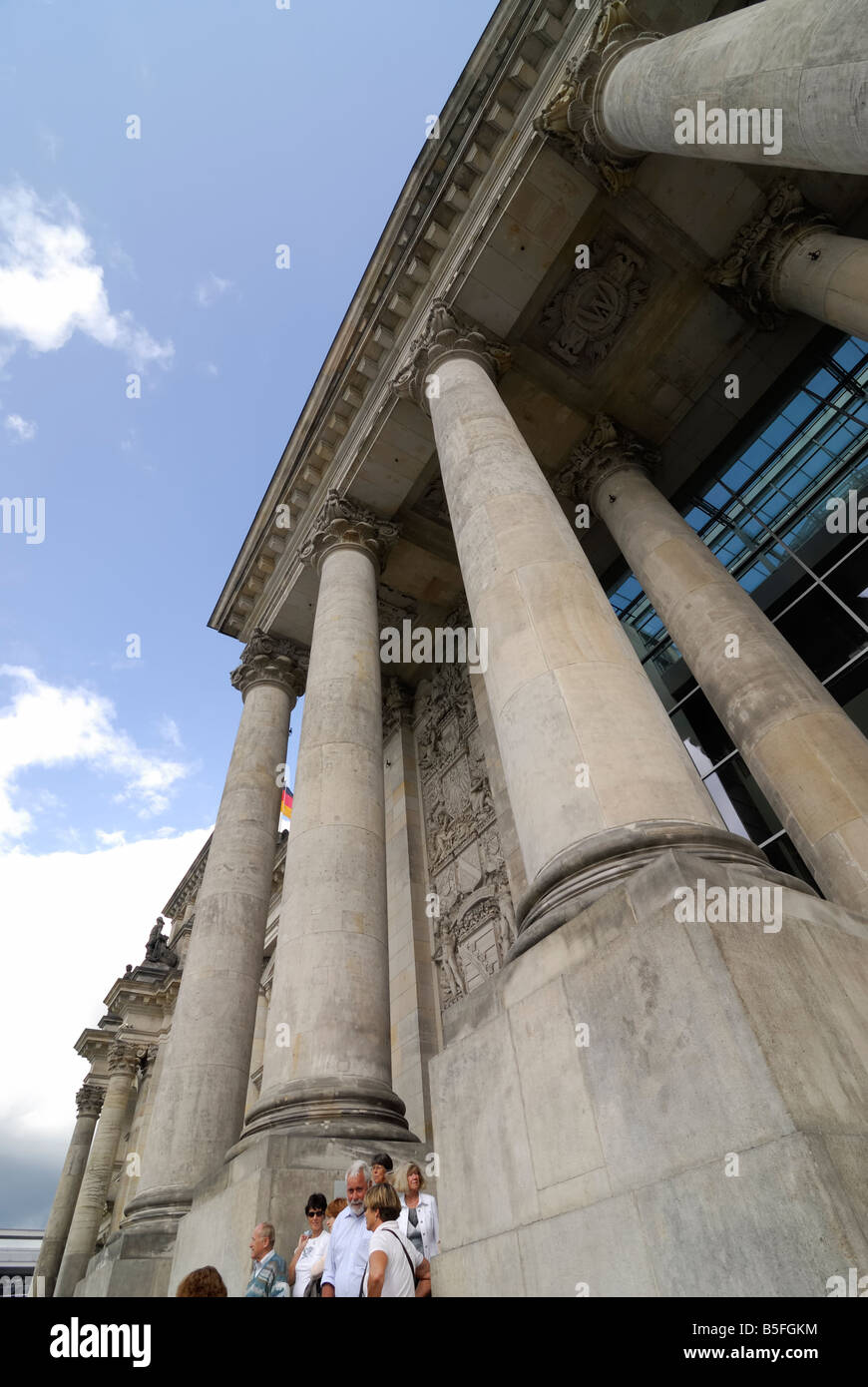 The columns of the entrance to Reichstag building Berlin Germany Stock ...