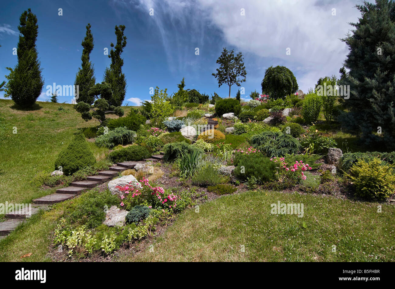 Shot of the ornamental garden Stock Photo - Alamy