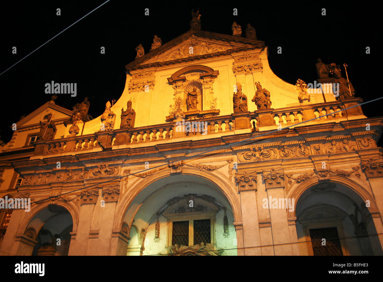Chapel to St Clement, Clementinum (Klementinum) Night lights of Prague ...