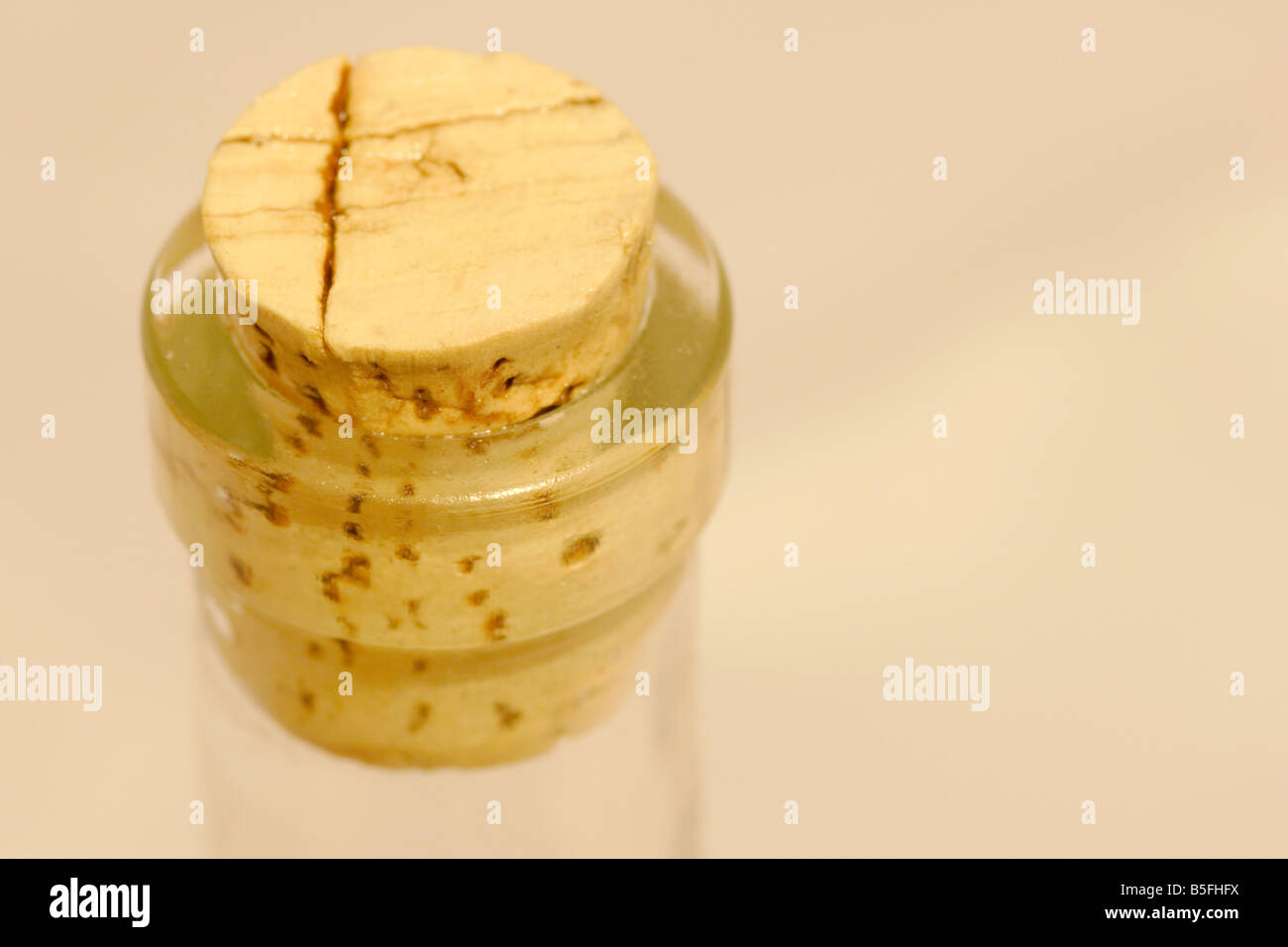 Cork in top of glass bottle Stock Photo - Alamy