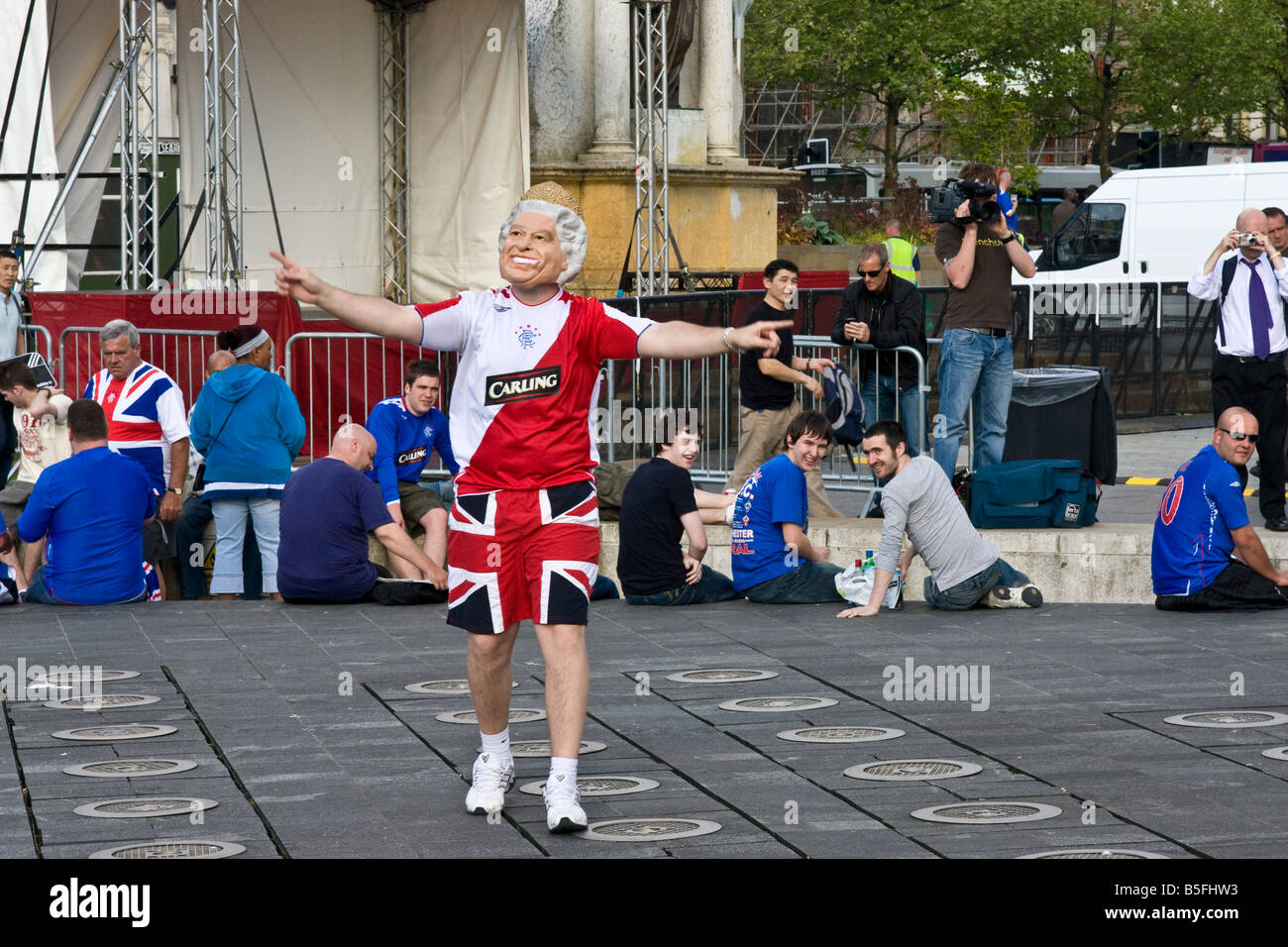Scottish Rangers Supporters gather on Piccadilly Gardens in Manchester ...