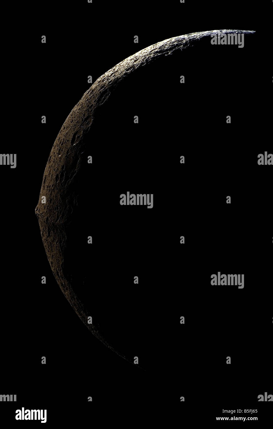 Saturn's moon Iapetus Stock Photo - Alamy