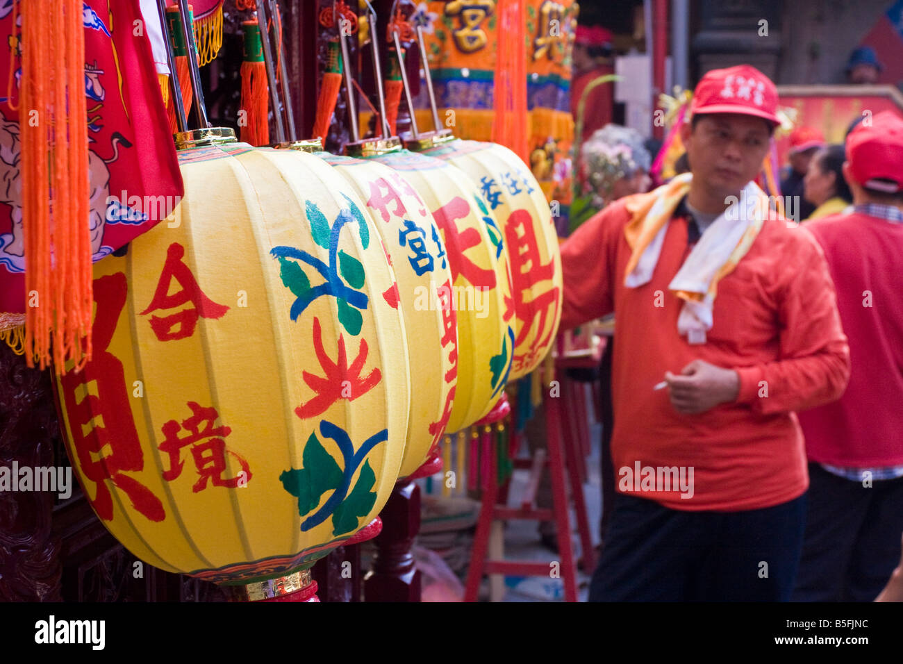 Taiwanese Chinese pilgrims during the Mazu, Goddess of the Sea ...