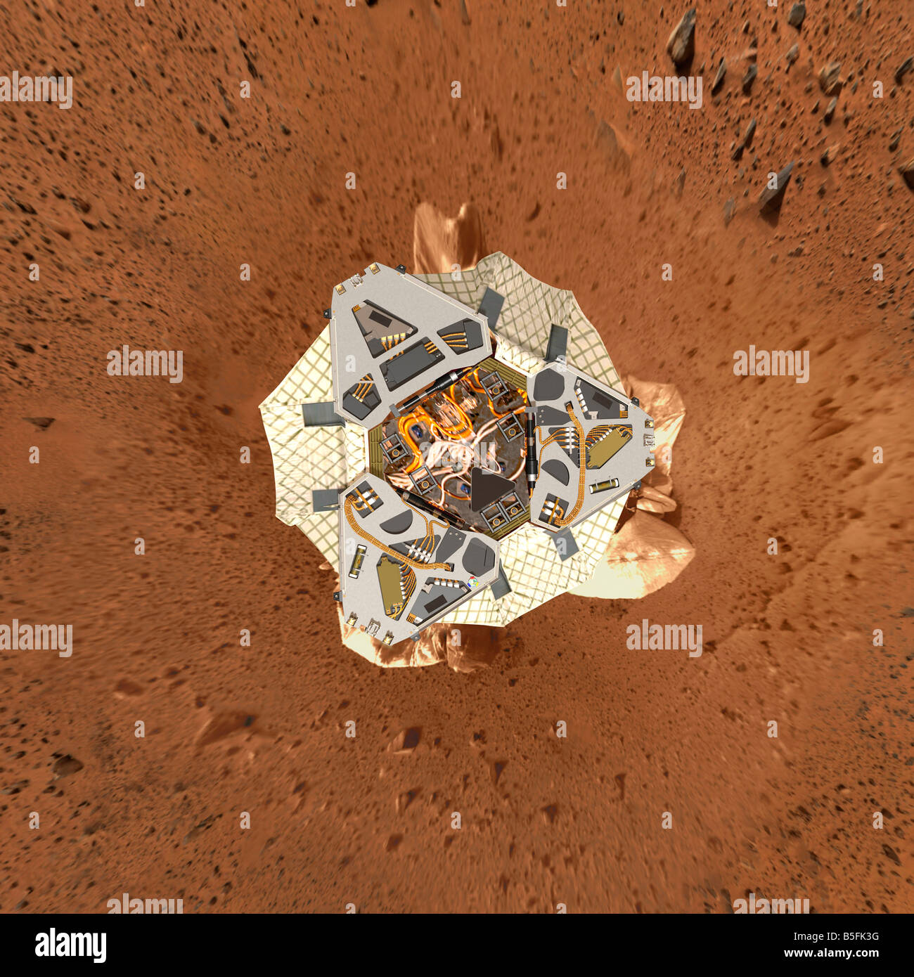 Spirit's lander at Gusev Crater from an overhead view Stock Photo - Alamy