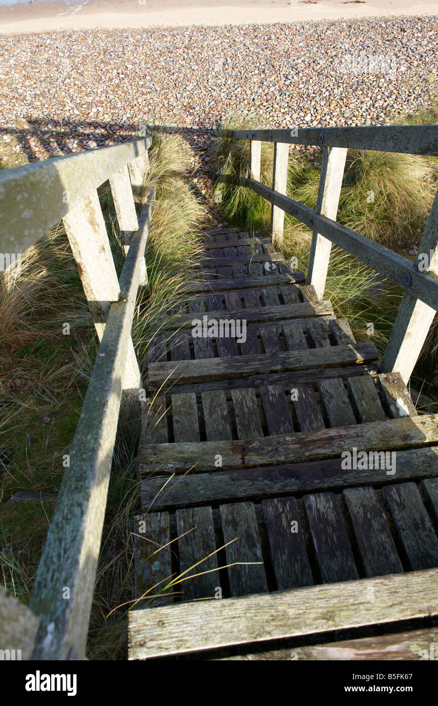 Steep wooden beach steps hi-res stock photography and images - Alamy