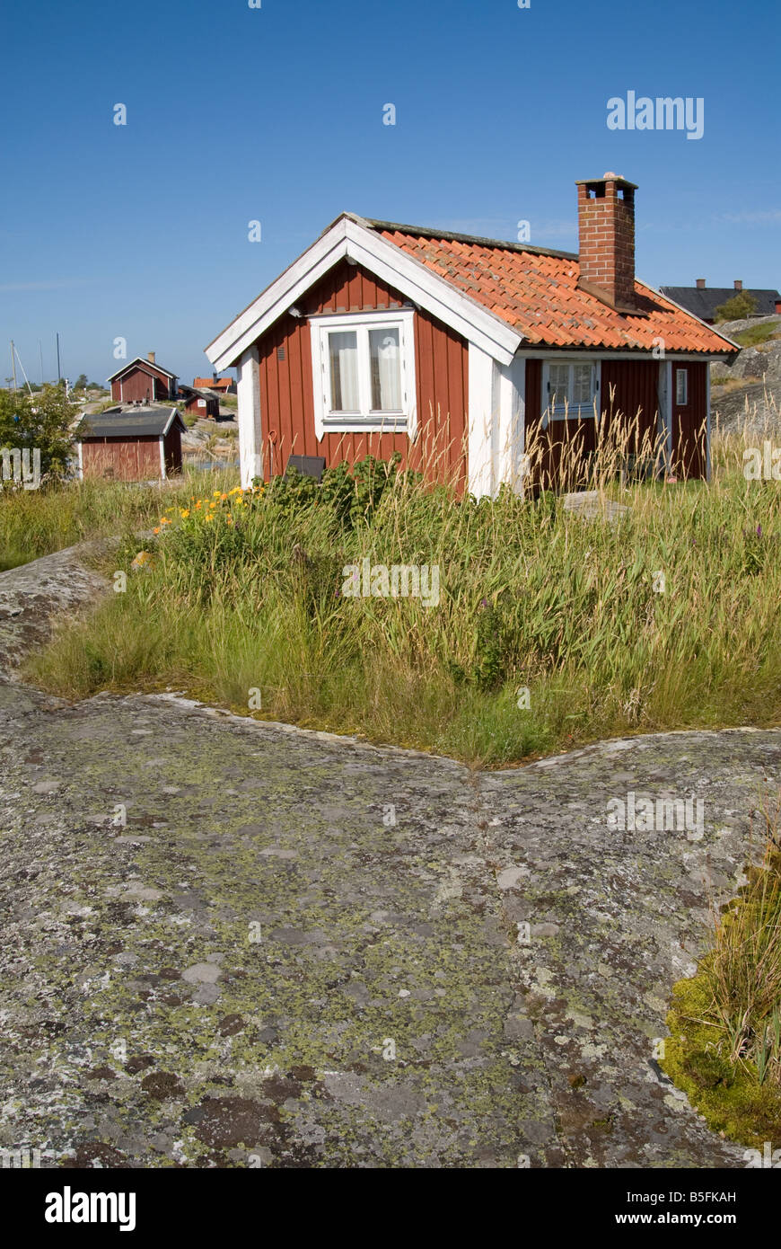 Small red cottage in the archipelago of Stockholm Stock Photo - Alamy
