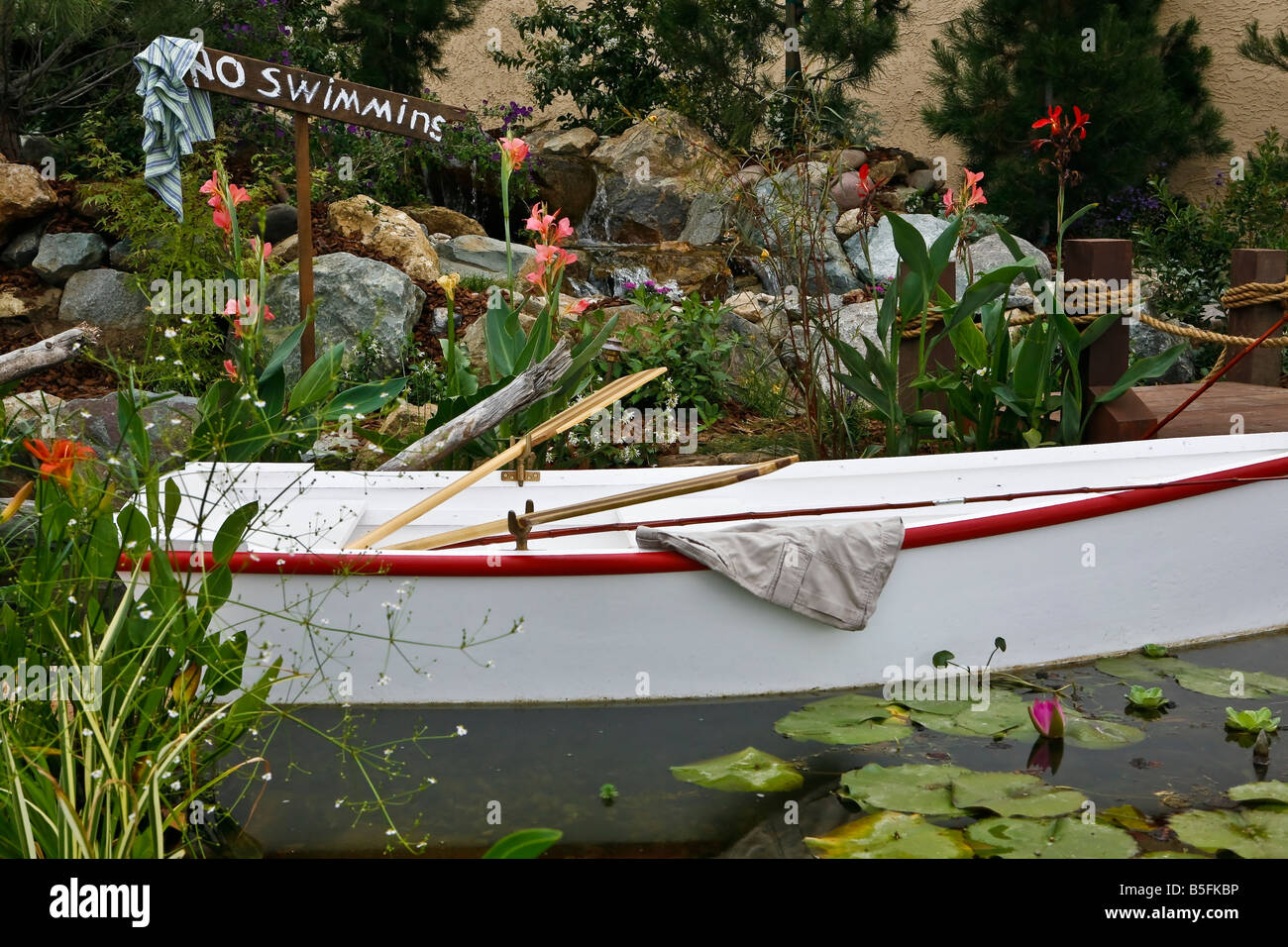 Fish pond theme landscape at the San Diego County Fair in Del Mar CA US ...