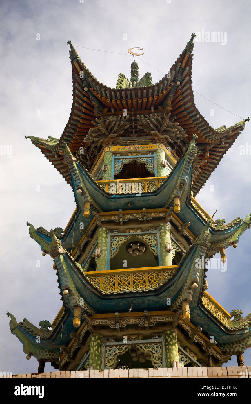 Chinese Mosque with Chinese style pagoda Lanzhou Gansu Province China ...