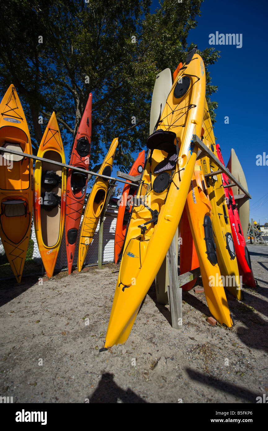 Orange and yellow kayaks hi-res stock photography and images - Alamy
