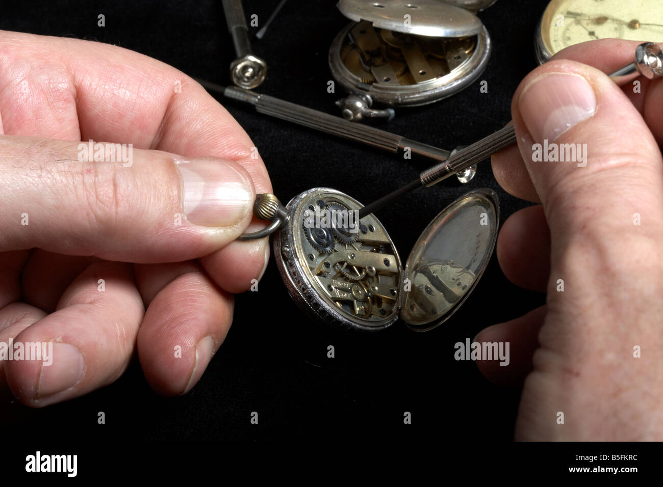Repairing an old pocket watch Stock Photo - Alamy