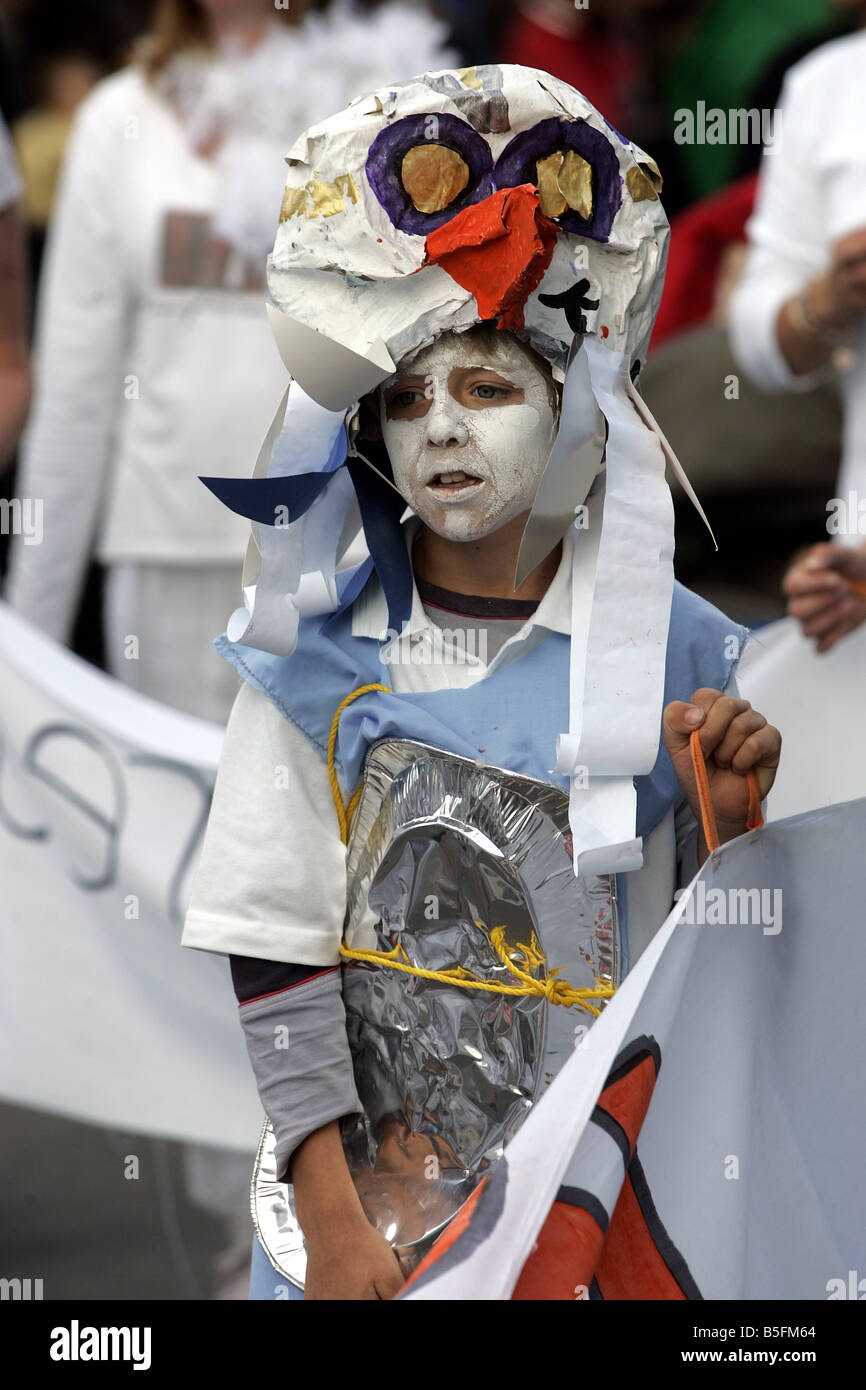 A young entrant in Nelson's masked parade Stock Photo - Alamy