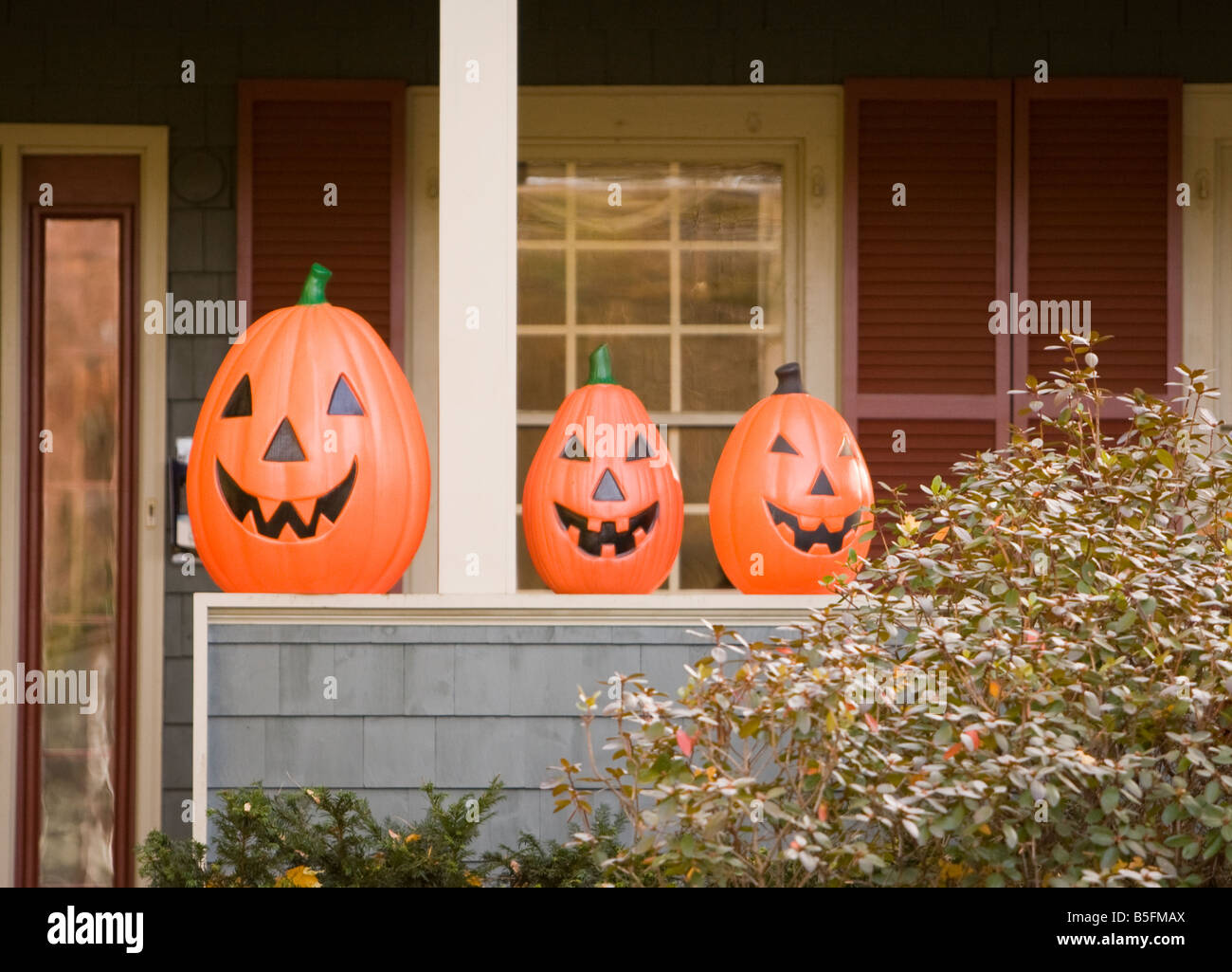 Three carved pumpkins hi-res stock photography and images - Alamy