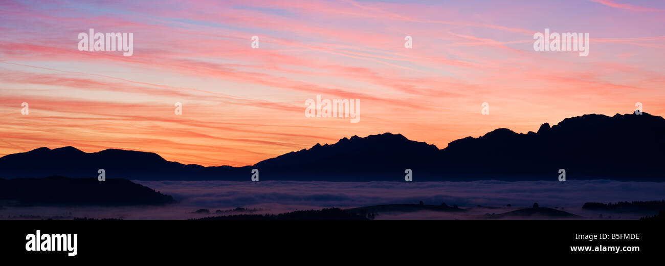 Sunrise fog over mountain hi-res stock photography and images - Alamy