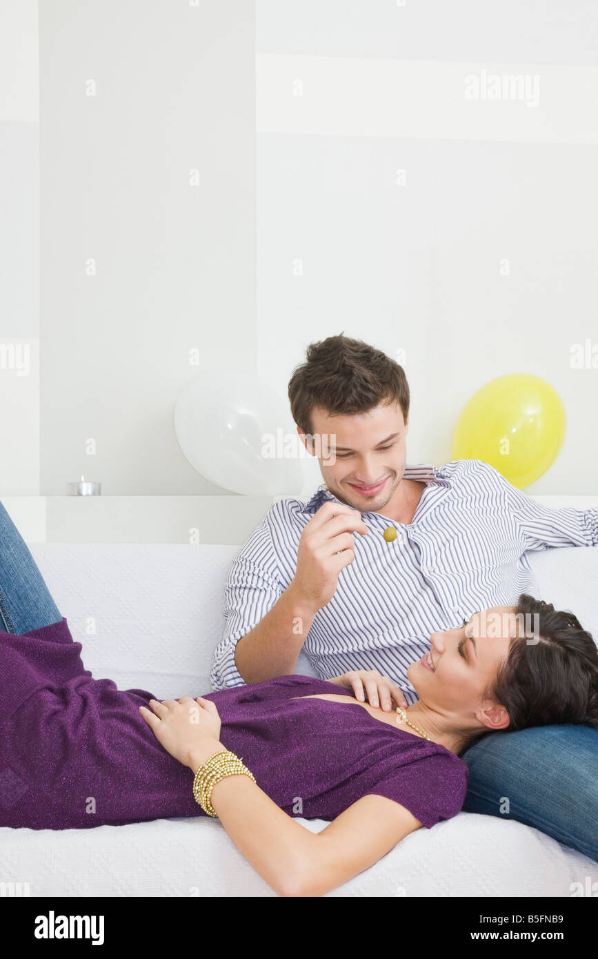 woman relaxing at party Stock Photo - Alamy