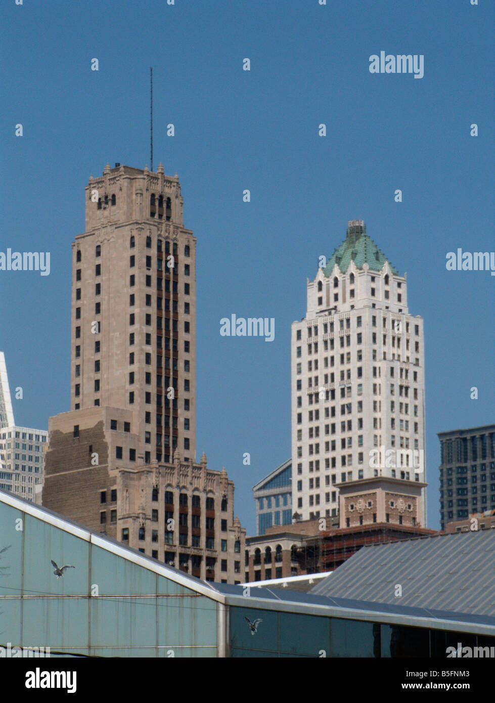 Willoughby Tower (left hand) and Pittsfield Building (right hand). The ...