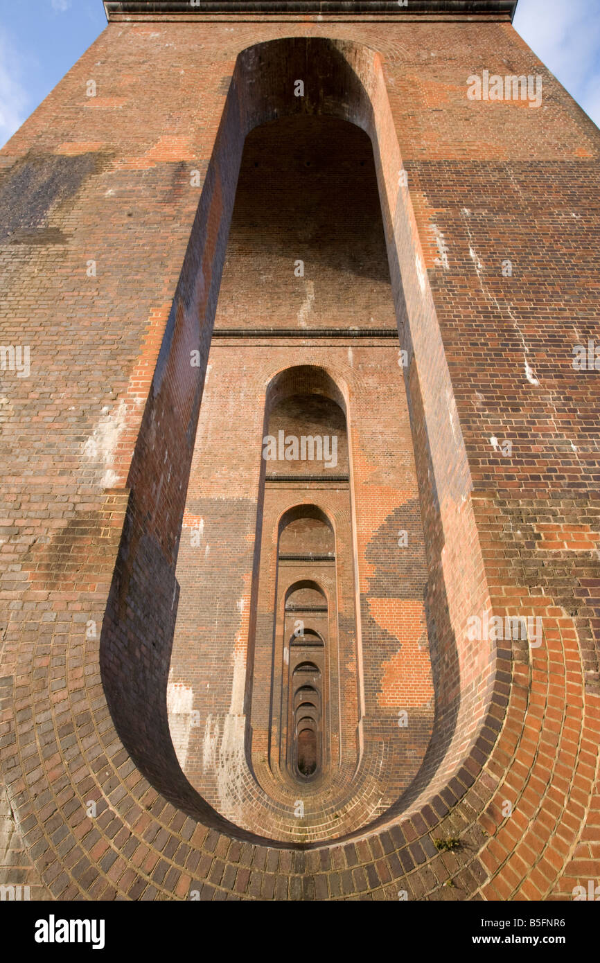 Balcombe Viaduct Looking along the supports Stock Photo - Alamy