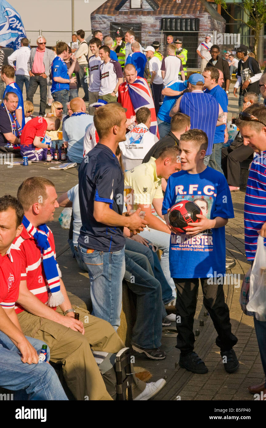 Scottish Rangers Supporters gather on Piccadilly Gardens in Manchester ...