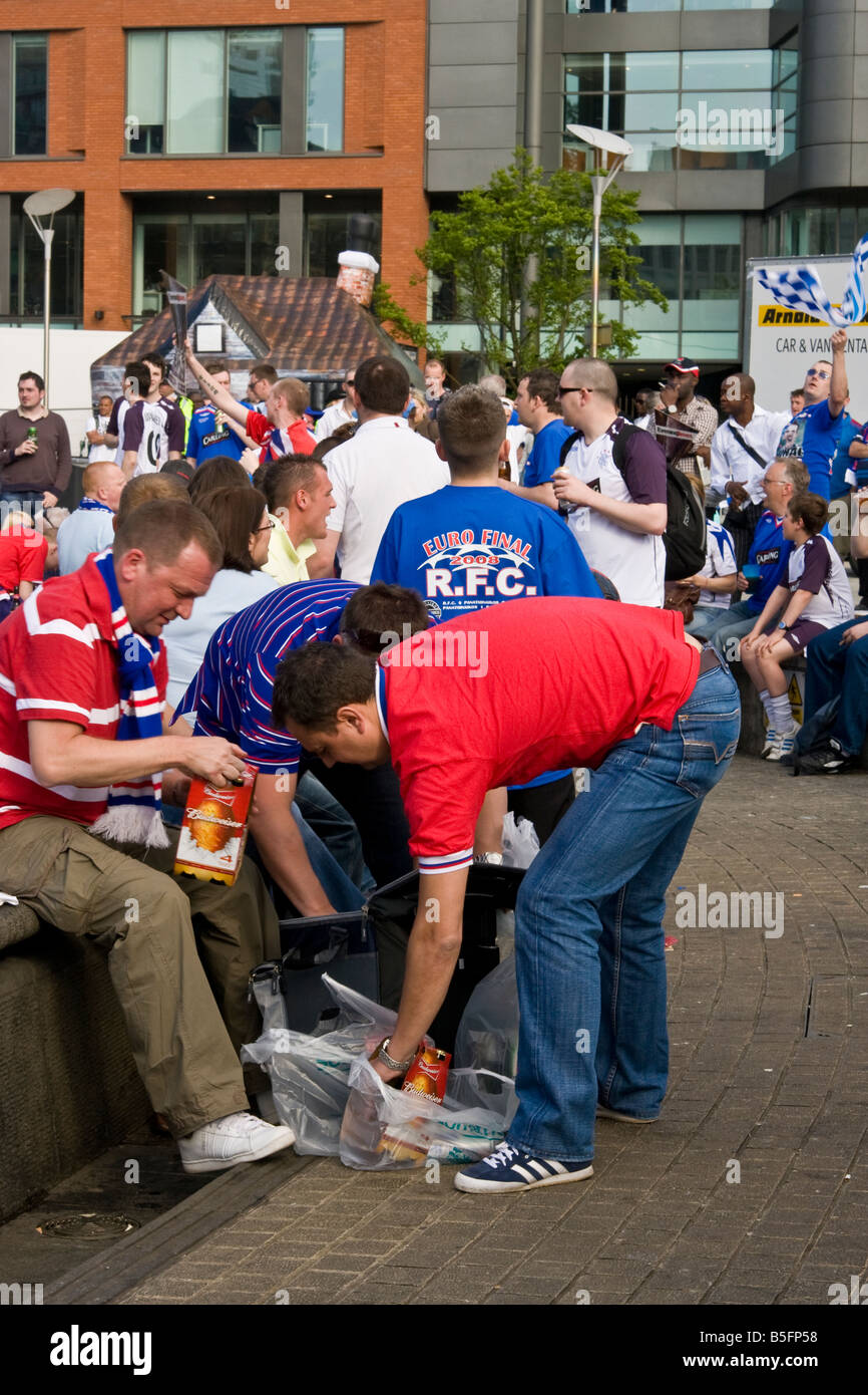 Scottish Rangers Supporters gather on Piccadilly Gardens in Manchester ...