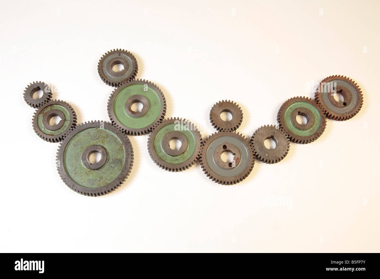 Straight cut gears, gear train Stock Photo - Alamy