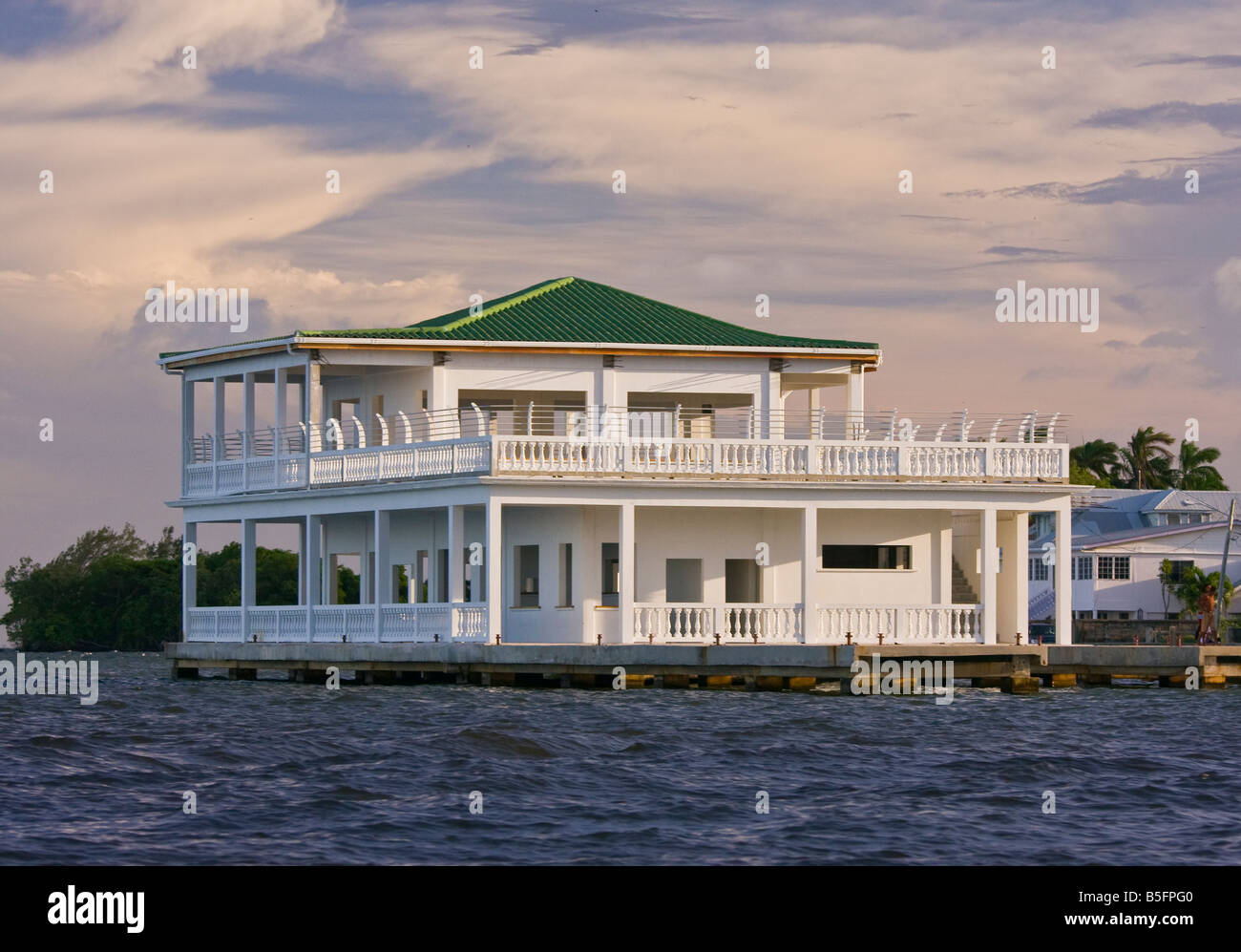 BELIZE CITY BELIZE Belize Harbor at the mouth of Haulover Creek Stock ...