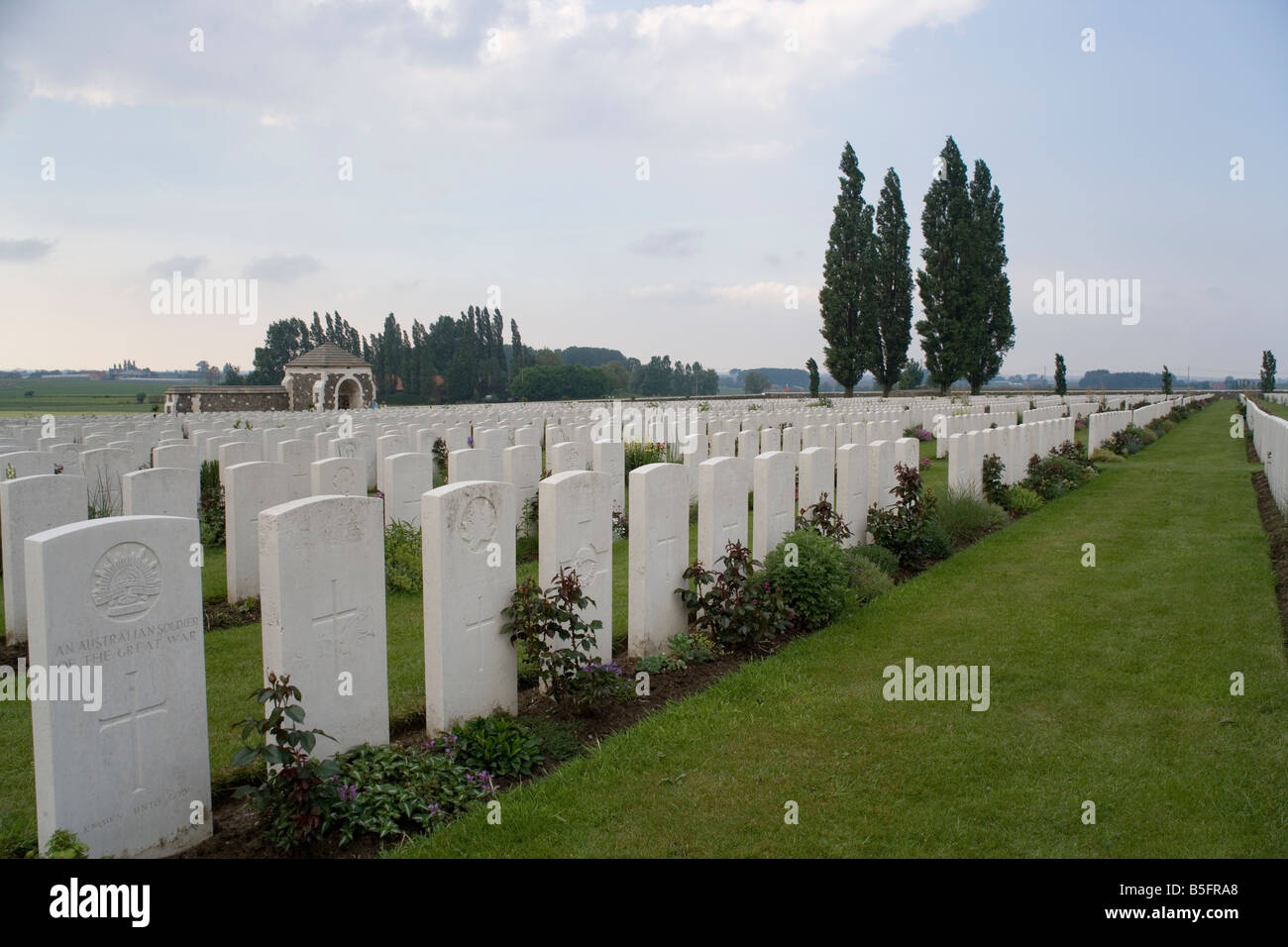 Tyne Cot Commonwealth War Graves cemetery on the Passchendaele ridge ...